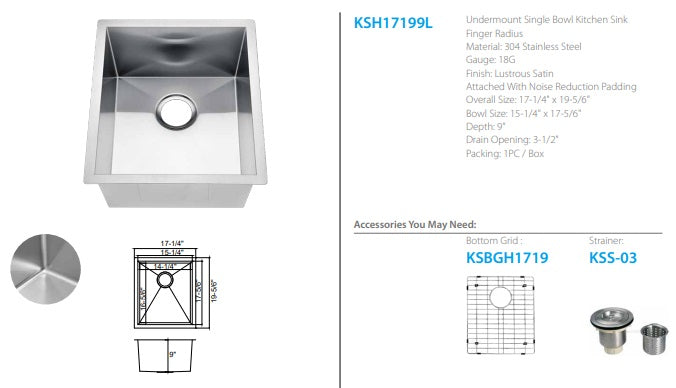 Oakland Finger Radius Kitchen Sink – Timeless Tile NYC
