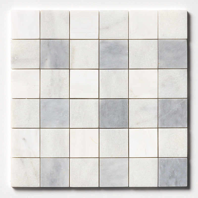 Allure Light, Snow White, Glacier Honed 2x2 Marble Mosaic (MYS ...