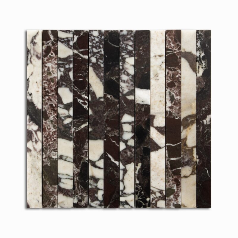 Calacatta Viola, Red Levanto Honed Mod Stripes Marble Mosaic (MYS ...
