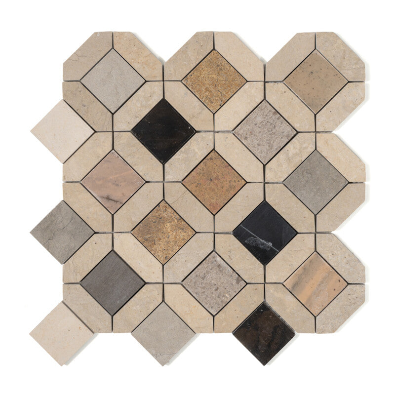 Multicolor Multi Finish Monarch Limestone Mosaic (MYS) – Timeless Tile NYC