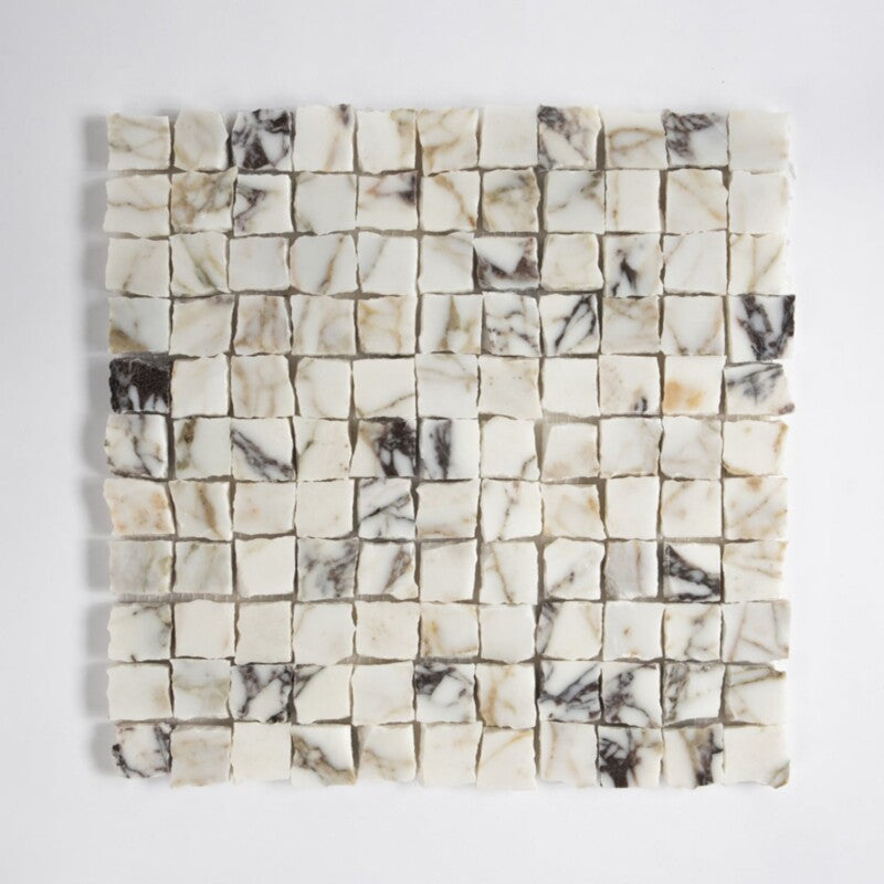 Calacatta Picasso Honed Hand Clipped 1x1 Marble Mosaic (MYS) – Timeless ...